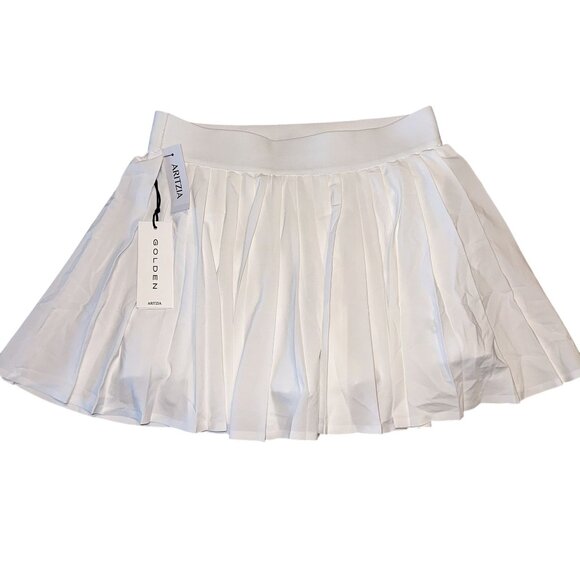 Aritzia | Skirts | Nwt Aritzia Golden Movetech Swish White Micro Mini ...